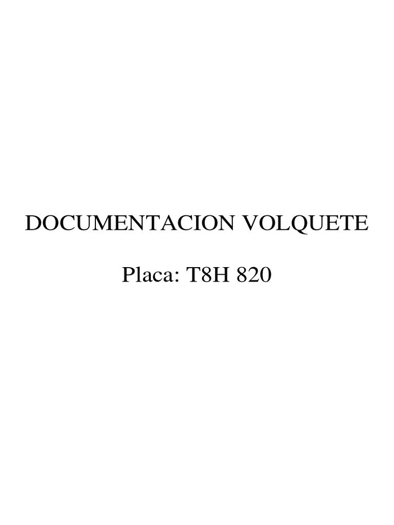 Volquete Placa T8H-820 | PDF