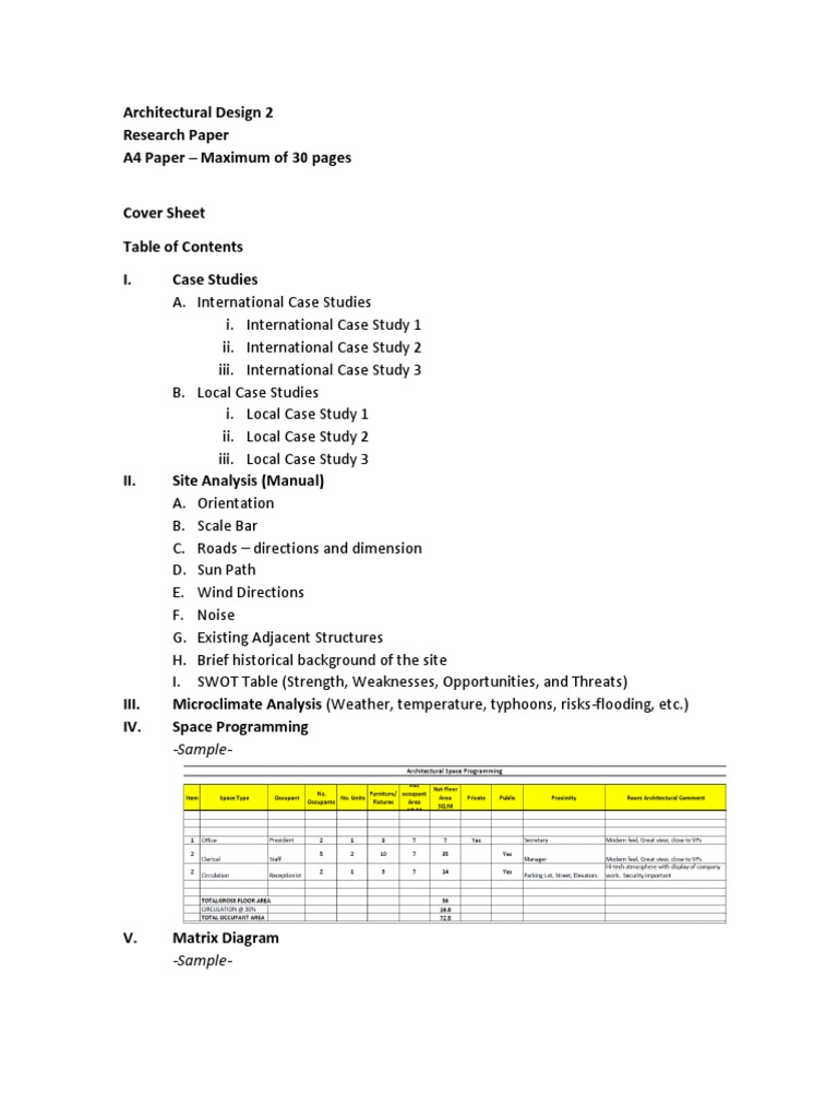 Architectural Design 2 - Research Paper Guidelines | PDF