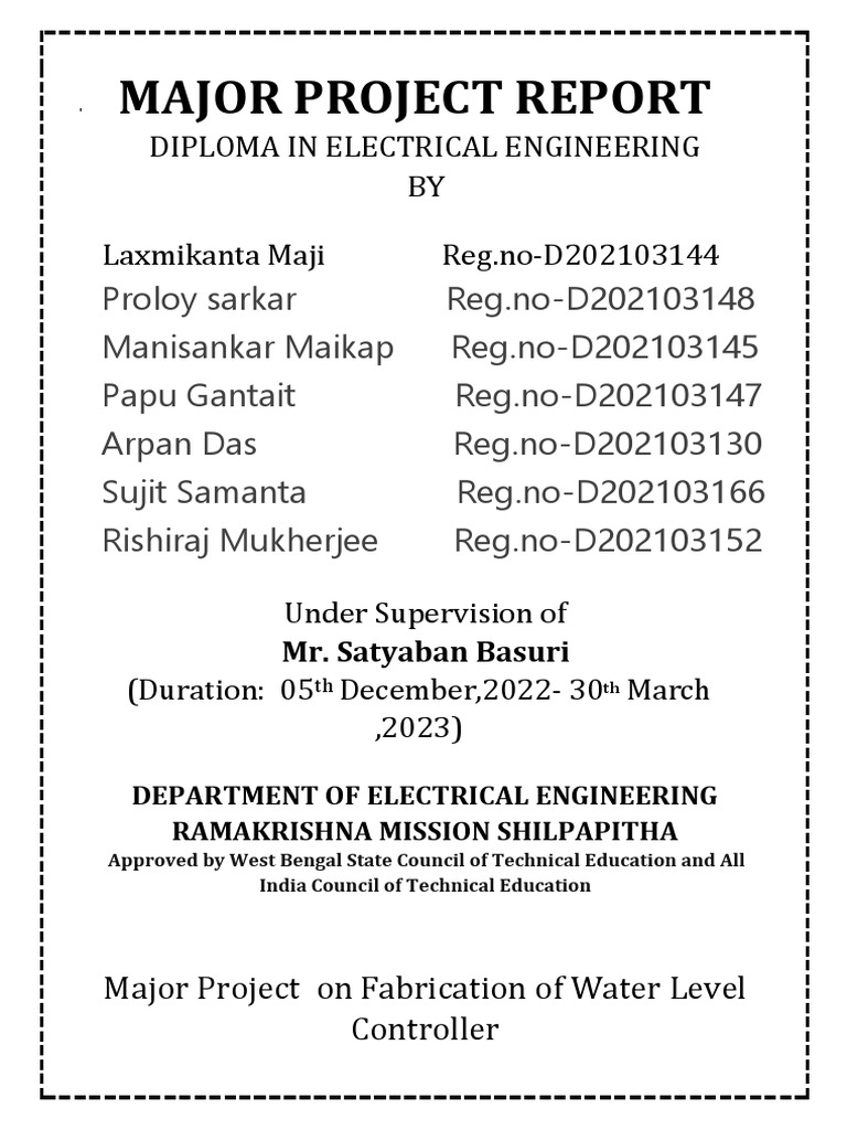 Water Level Controller Project | PDF | Relay | Computer Engineering