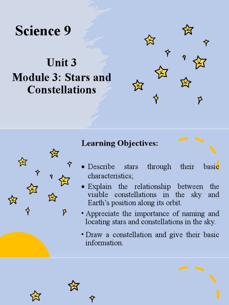 Science 9: Unit 3 Module 3: Stars and Constellations | PDF | Stars ...