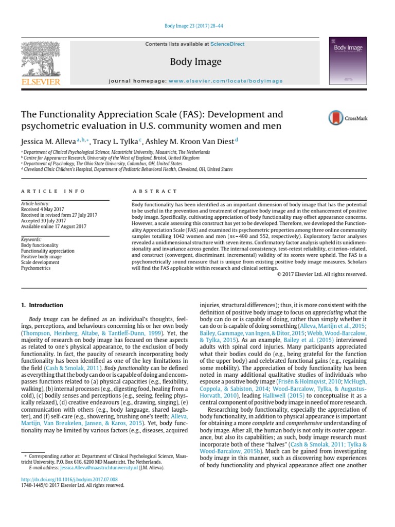 The Functionality Appreciation Scale (FAS) | PDF | Psychology