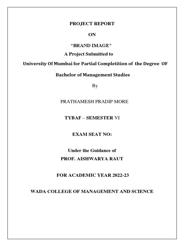 PRATHAMESH PRADIP MORE - Brand Image First 4 Page | PDF | Educational Stages | Vocational Education