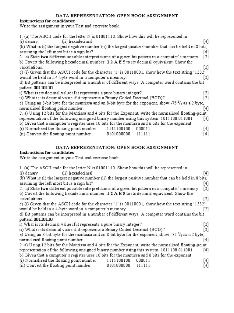 Vac DataRepresentation | PDF | Binary Coded Decimal | Byte