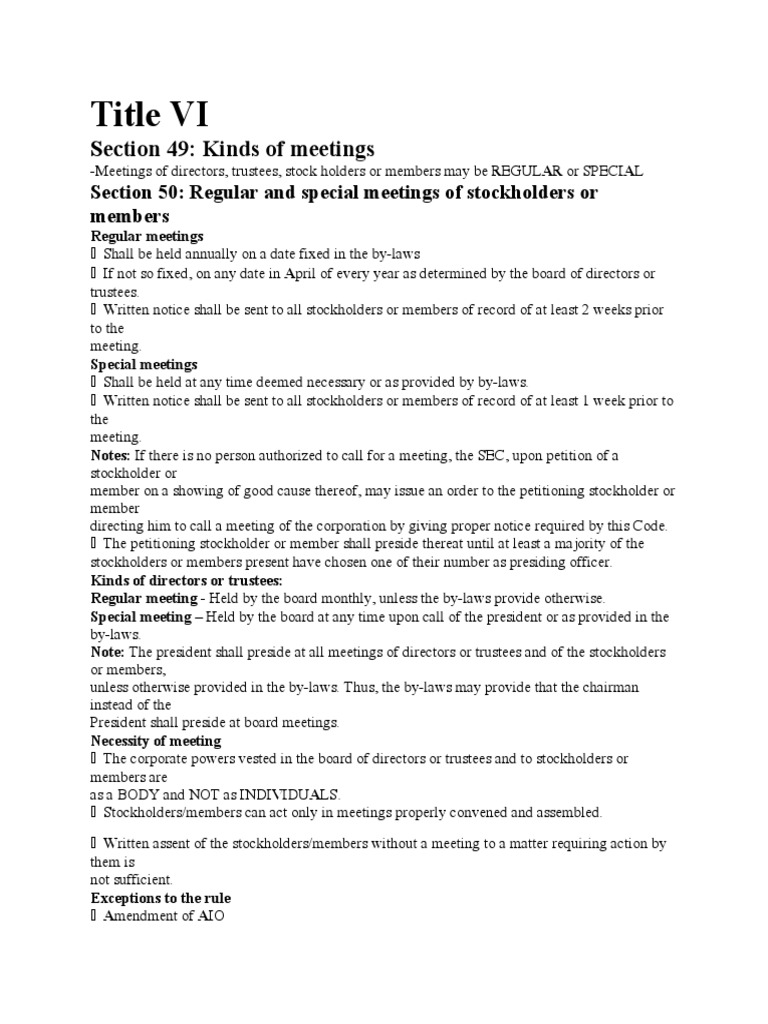 Corporate Governance Through Meetings: A Comprehensive Breakdown of ...