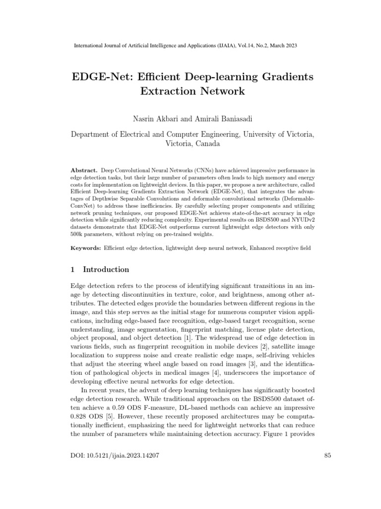 EDGE-Net: Efficient Deep-Learning Gradients Extraction Network | PDF | Deep Learning | Applied ...