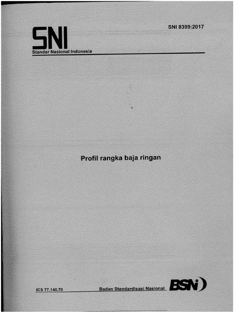 SNI 8399 - 2017 Profil Rangka Baja Ringan | PDF
