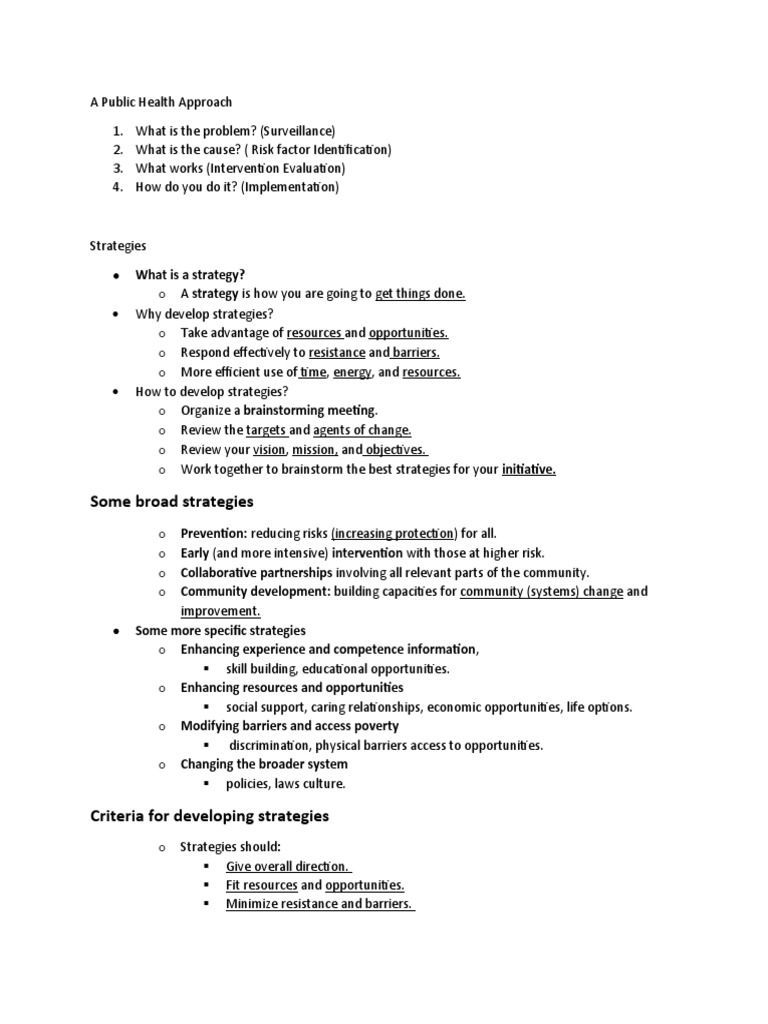 Public Health Strategy Development Guide | PDF | Preventive Healthcare ...