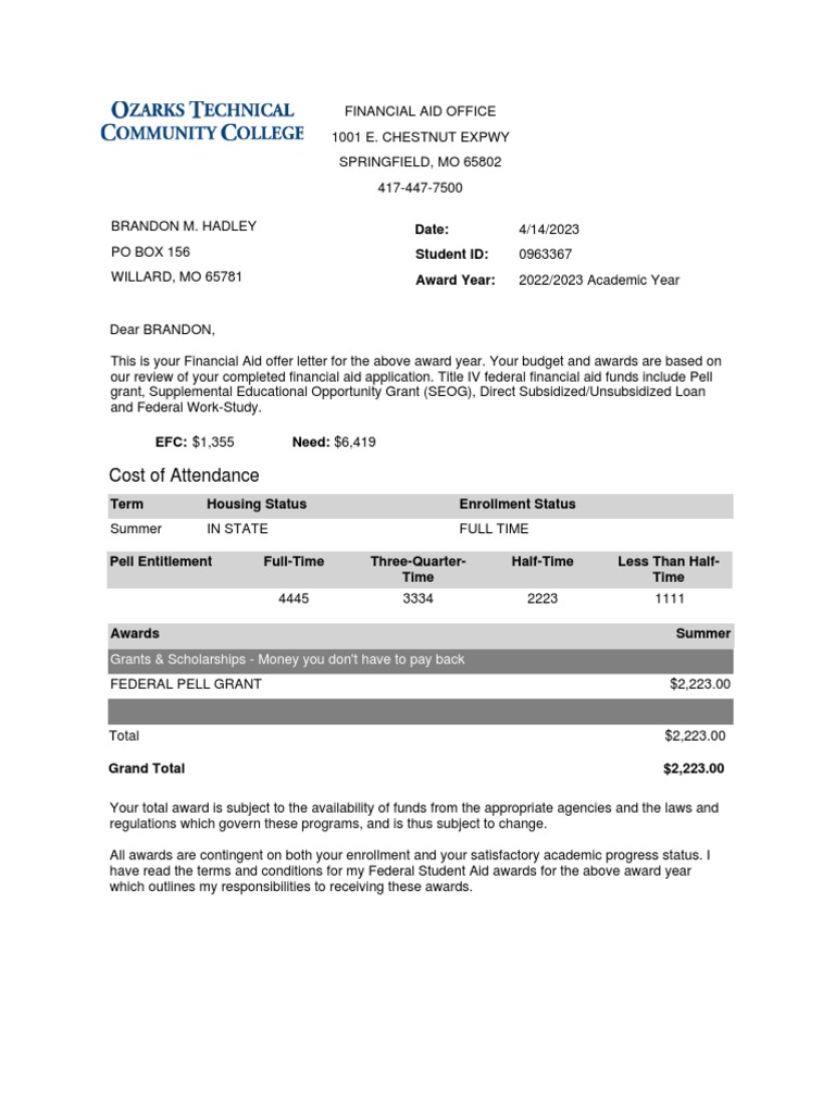 Get Award Letter Report Async | PDF