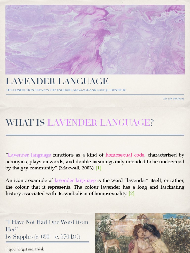 Lavender Language | PDF | Lgbt | LGBTQIA+ Studies