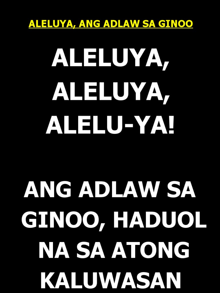 ALELUYA ANG ADLAW SA GINOO | PDF