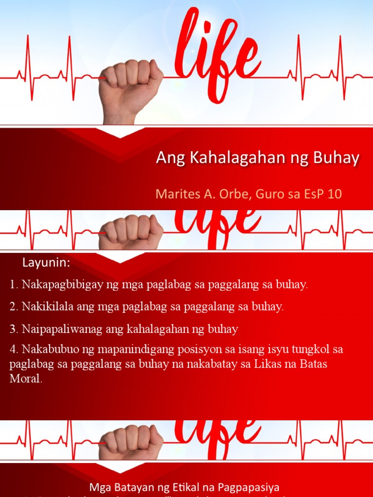 Week 3 0 4 Ang Kahalagahan NG Buhay Revised | PDF