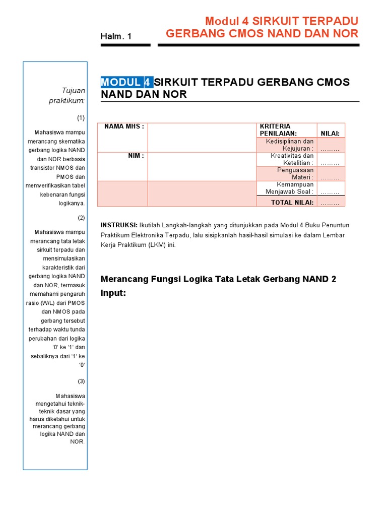LKM 4 Sirkuit Terpadu Gerbang CMOS NAND Dan NOR Ica | PDF