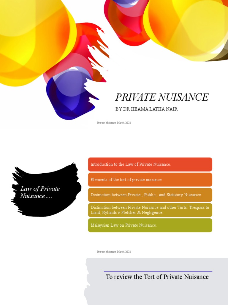 Private Nuisance Law Guide | PDF | Nuisance | Jurisprudence