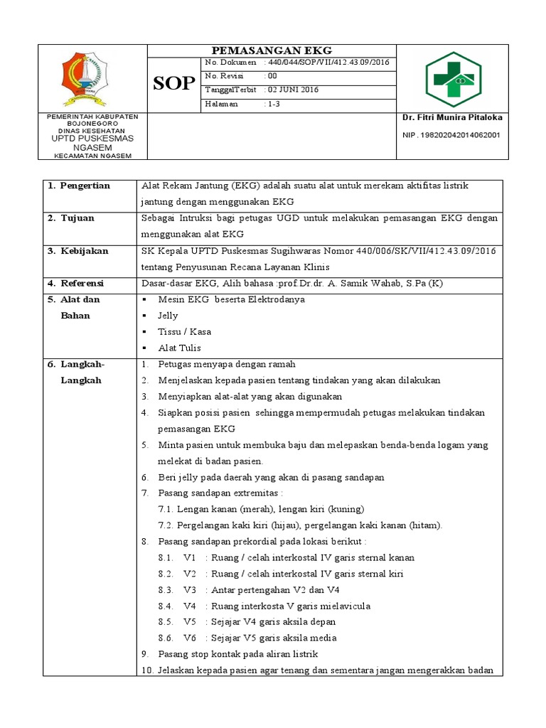 SOP ECG Revisi | PDF