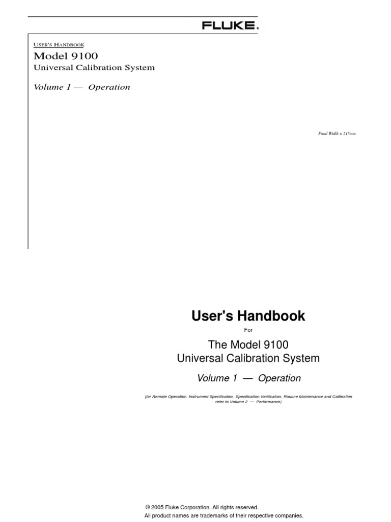 Model 9100: Universal Calibration System | PDF | Ac Power Plugs And ...