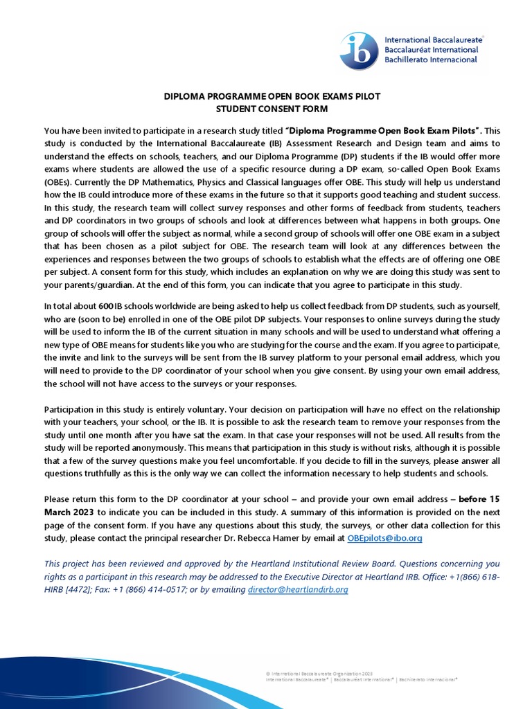 OBE Student Consent Form | PDF