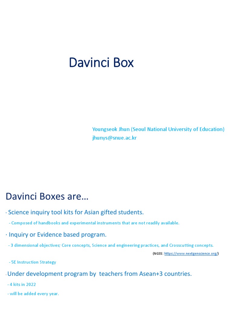 Davinci Box 2023 0113 | PDF | Science | Physical Quantities