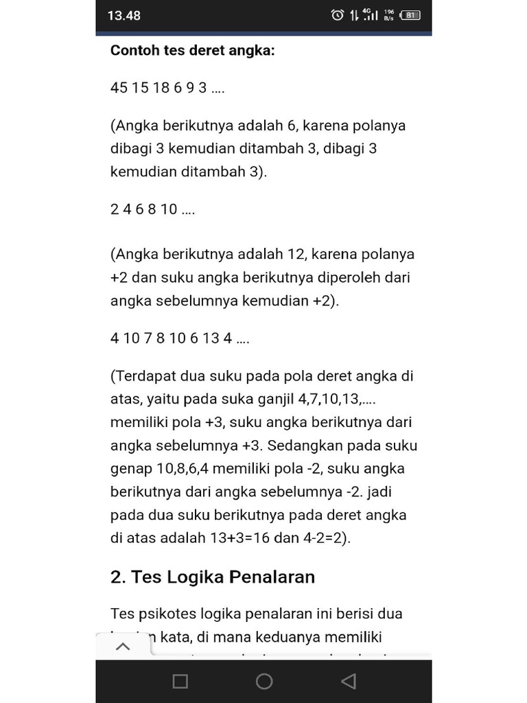 Kisi Kisi Uji Psikotes Tni, PDF | PDF