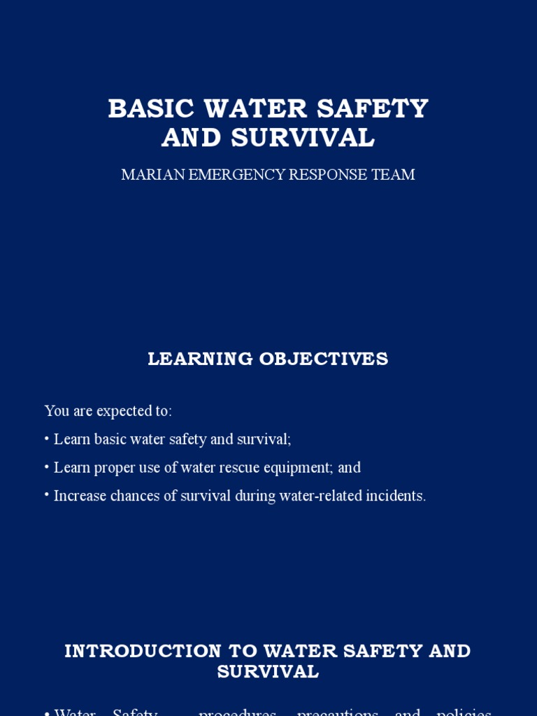 Basic Water Safety and Survival Skills | PDF | Swimming | Emergency