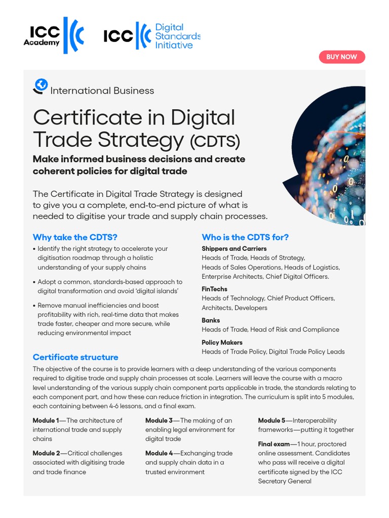 Digital Trade Strategy Certificate | PDF | Business | Economies