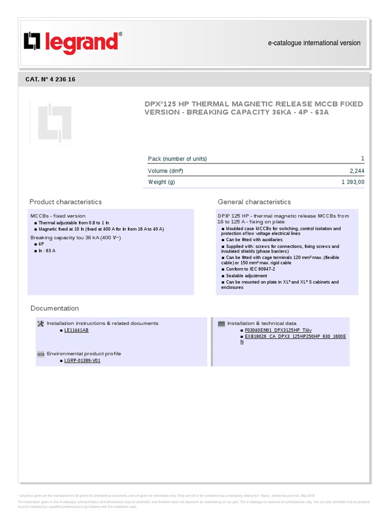 Fiche Legrand | PDF | Electronics | Components