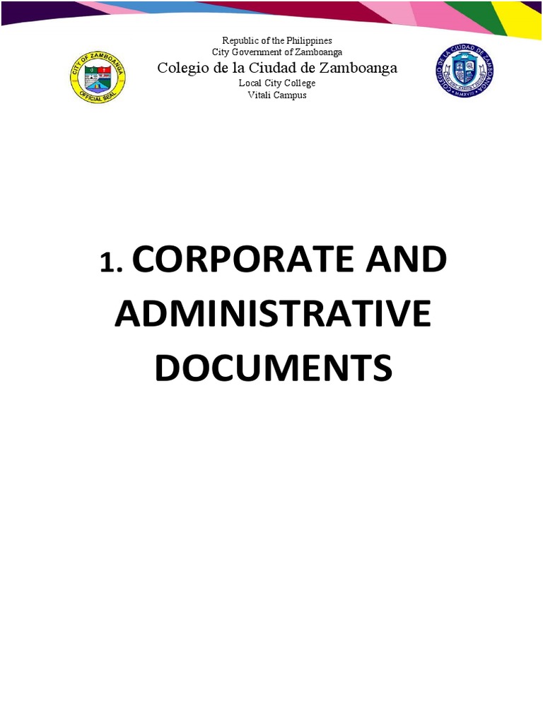 Corporate and Administrative Documents | PDF
