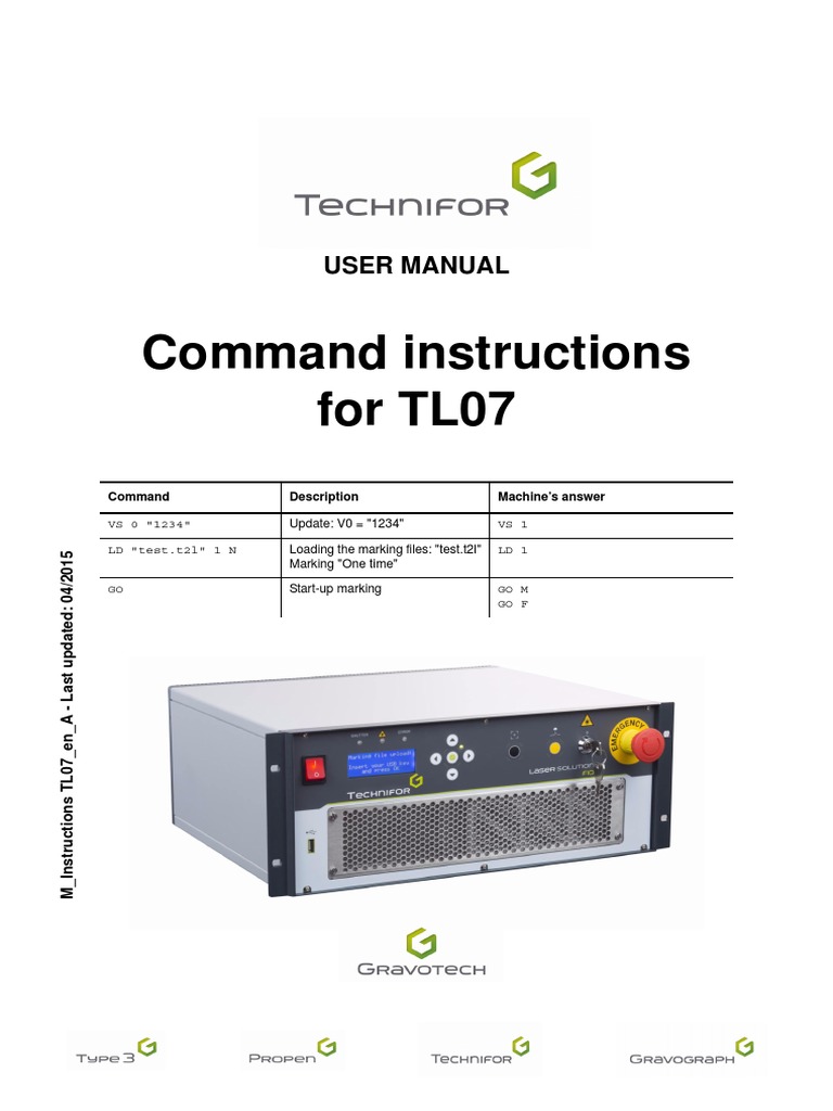 Um3 - Command - Instructions (Laser - F-Series) - en | PDF | Port ...