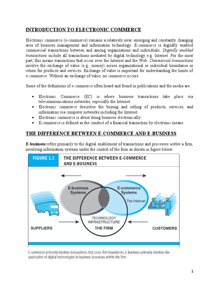 01 Introduction To E-Commerce | PDF | E Commerce | Electronic Business