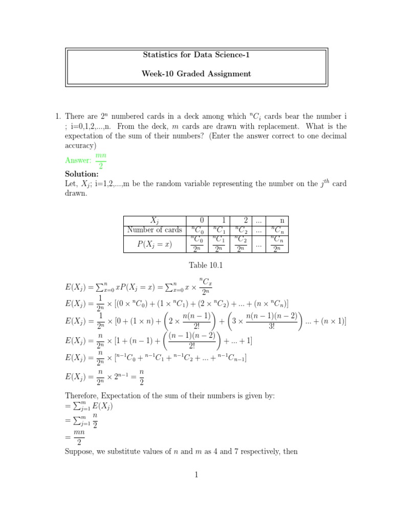 Answer: MN 2 | PDF | Expected Value | Mathematics