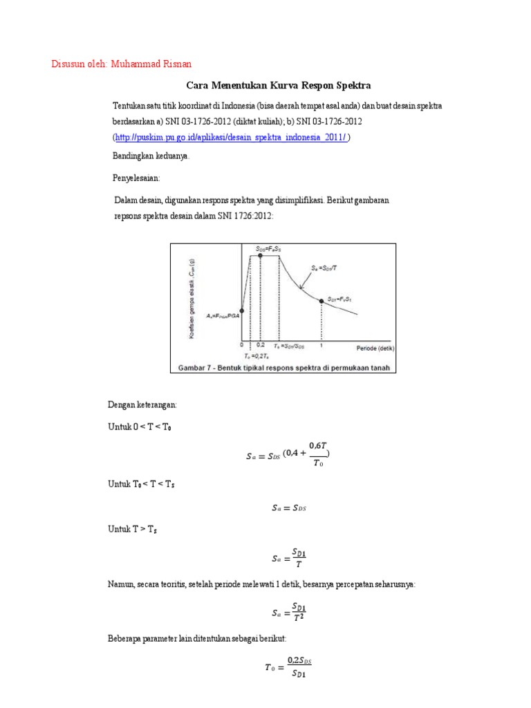 Cara Membuat Kurva Respon Spektra Gempa | PDF
