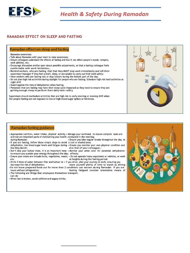 Ramadan Health & Safety Guidelines | PDF | Ramadan | Fasting