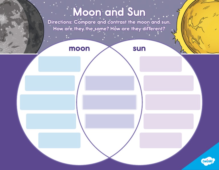 Moon and Sun Compare and Contrast | PDF