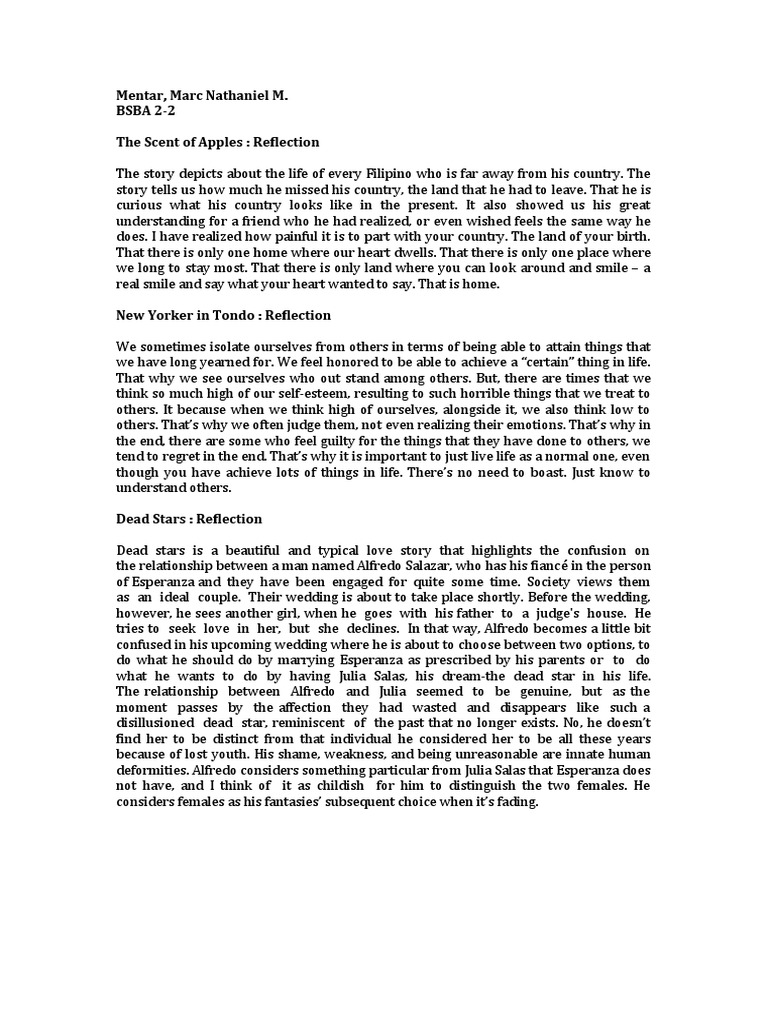 Philippine Literature Reflection Paper | PDF | Love