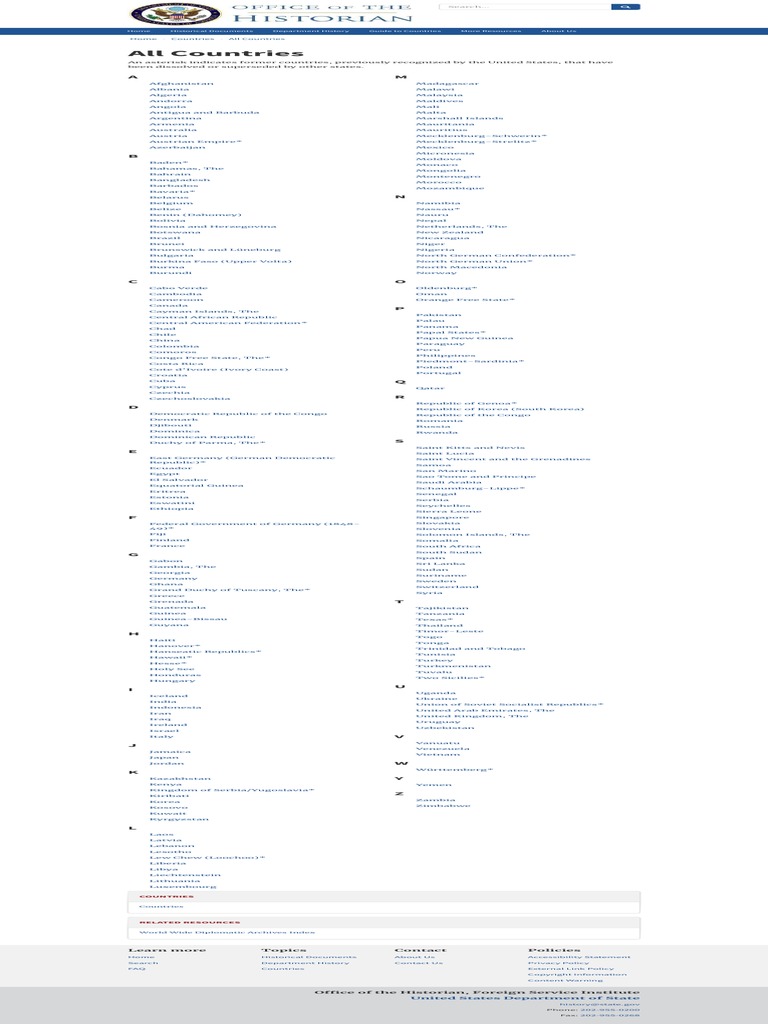 All Countries - Countries - Office of The Historian | PDF ...