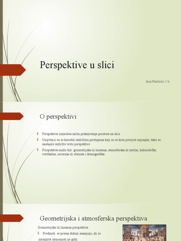 Perspektive U Slici: Ines Pavlović 1.b | PDF