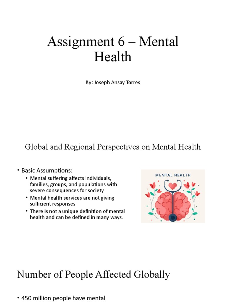 Assignment 6 - Mental Health | PDF | Mental Health | Mental Disorder