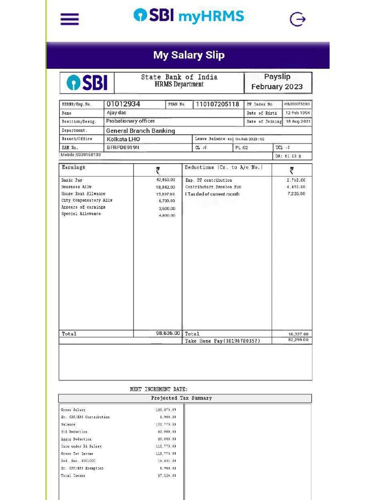 My Salary Slip Feb | PDF