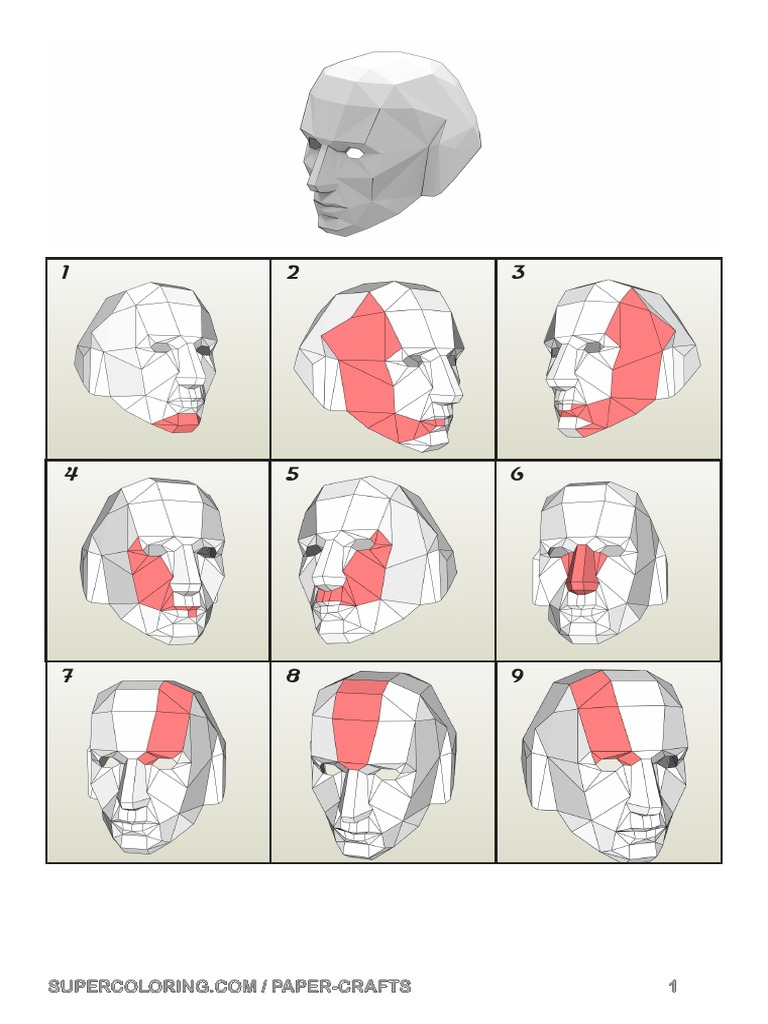 Low Poly Helmet Paper Craft | PDF