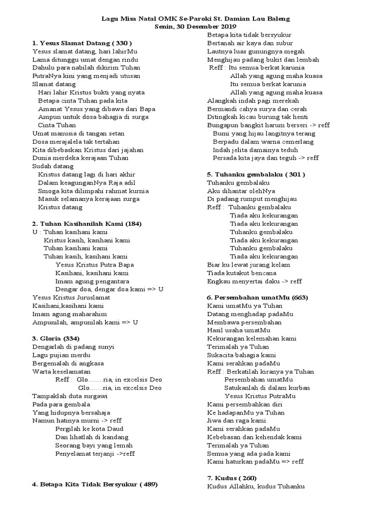 Lagu Natal Omk | PDF