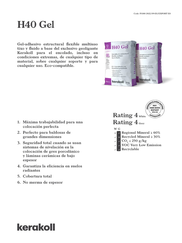 H40 Gel 2022 (Es-Export Es) | PDF | Loseta | Hormigón H40 Gel 2022 (Es-Export Es) | PDF | Loseta | Hormigón