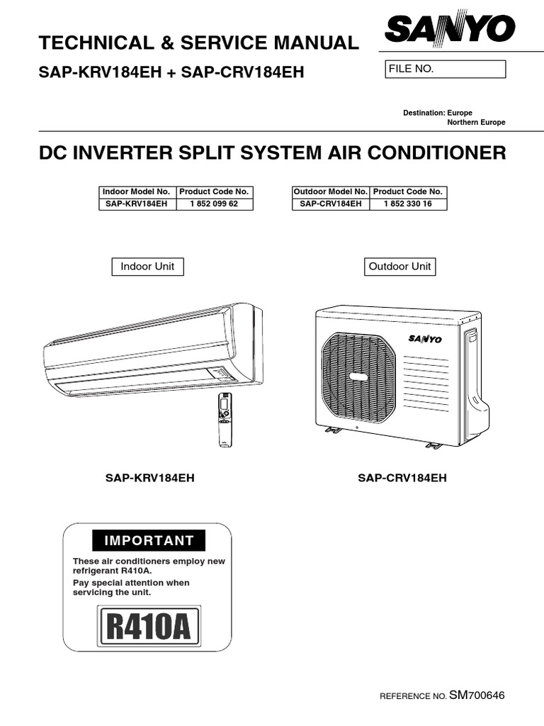 Service Manual SAP - KRV184EH SAP-CRV184EH | PDF | Air Conditioning ...
