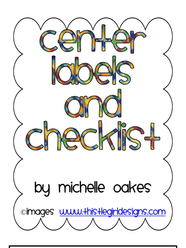 Center Labels and Checklist | PDF