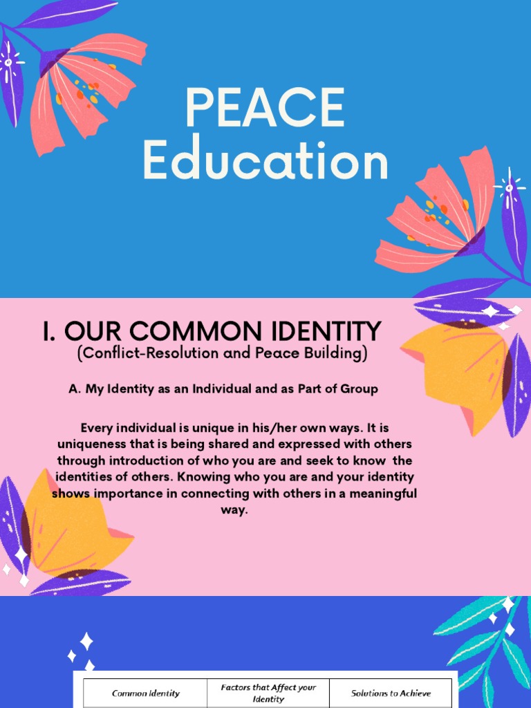 Peace Education | Download Free PDF | Identity (Social Science) | Virtue