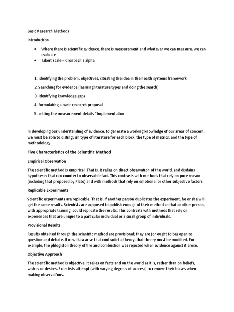 Basic Research Methods - Notes | PDF | Science | Scientific Method