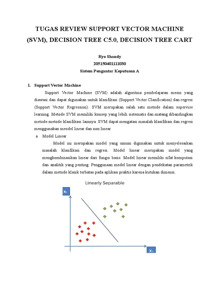 Tugas Review Support Vector Machine (SVM), Decision Tree C5.0, Decision Tree Cart | PDF | Metode ...