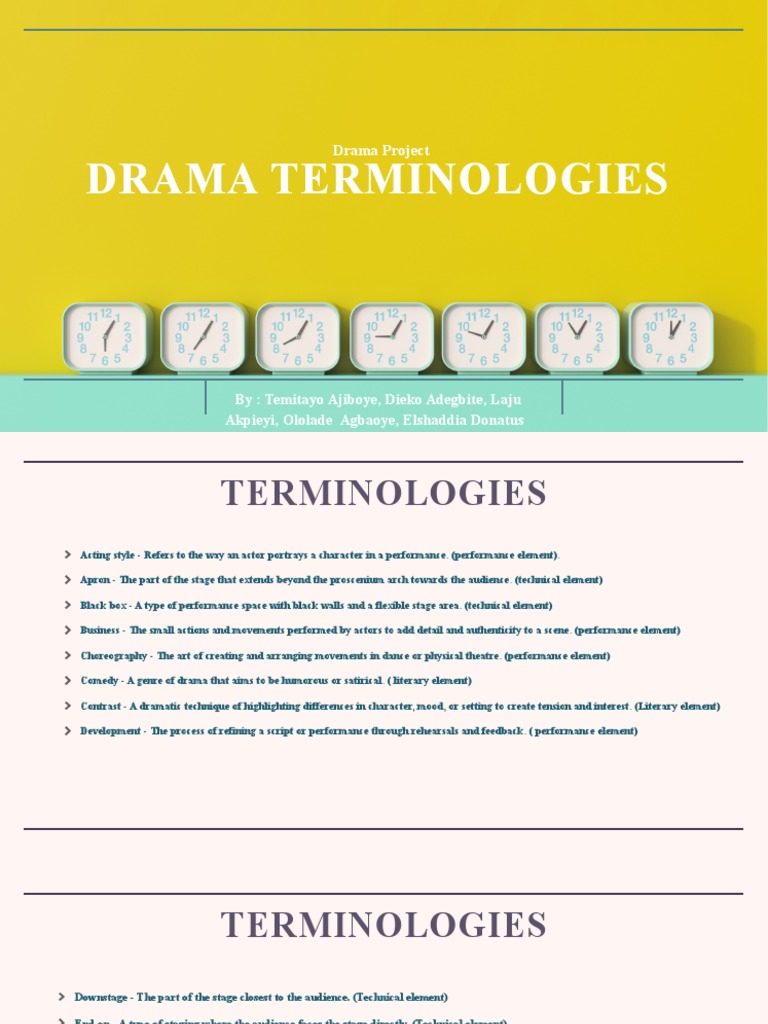 Key Drama Terminologies Explained | PDF | Play (Theatre) | Theatre