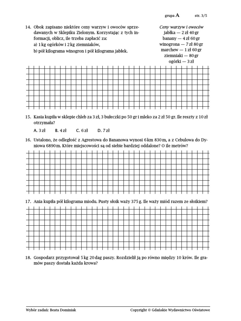 Zestaw Zadań - Systemy Liczbowe Kl. 4 | PDF