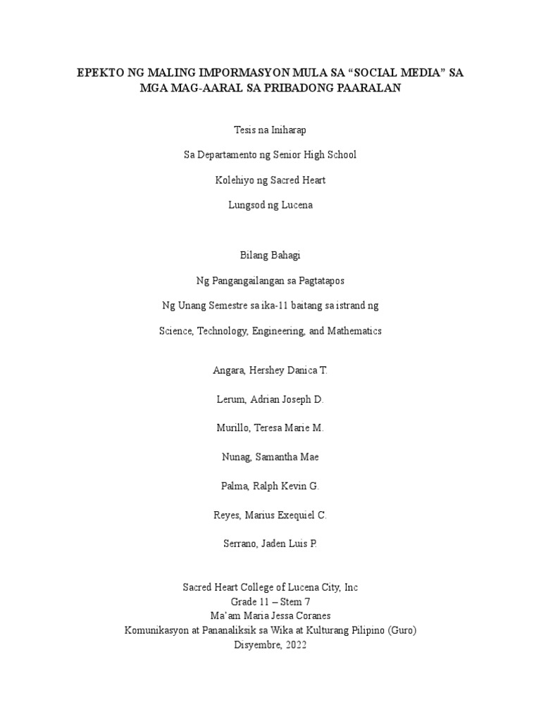 Pananaliksik CH 1,2&3 | PDF