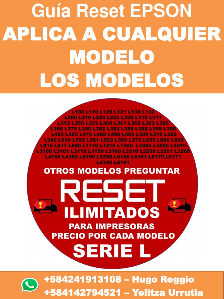 Instrucciones Reset Cualquier Modelo Epson | PDF | Informática | Ingeniería Informática