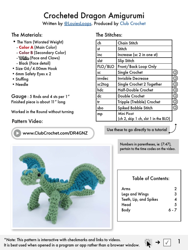 Dragon Crochet Pattern - v1 | PDF